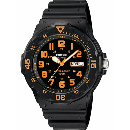 Наручные часы CASIO Collection MRW-200H-4BVDF, оранжевый, черный