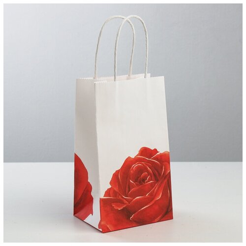 Пакет подарочный крафт «С Любовью», 12 × 21 × 9 см