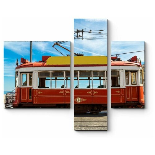 Модульная картина Старинный трамвай в центре Лиссабона90x74