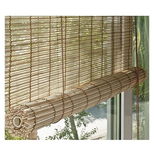 Рулонная штора Эскар из бамбука, 60х160 см, натур-микс
