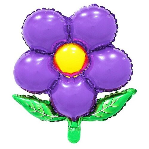 Шар фольгированный 20" "Цветок" с клапаном, цвет фиолетовый