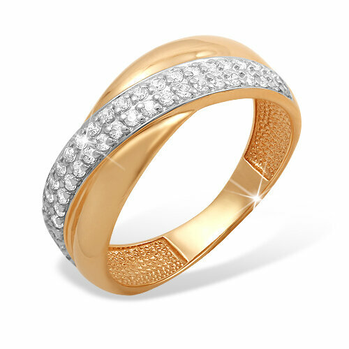 Кольцо Яхонт, золото, 585 проба, фианит, размер 16.5, бесцветный