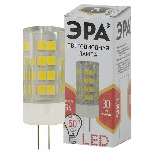 ЭРА Лампа светодиодная G4 5Вт ЭРА LED JC-5W-220V-CER-827-G4