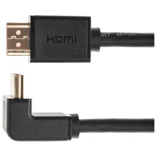 Кабель HDMI---HDMI ver 2.0 угловой коннектор 90град 3м, Telecom (1/40)
