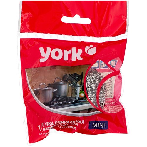 Мочалка стальная York Мини, серебристый