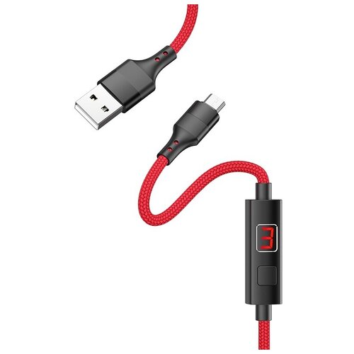 USB/микроUSB кабель для зарядки с прерывателем и таймером, 2.4А, 1.2м, hoco S13