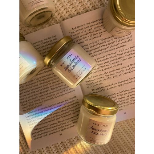 Свеча ароматическая в стеклянной банке SOAP OPERA SHOP "Антикварная библиотека", 110 мл, 1 шт