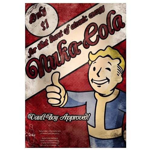 Плакат, постер на холсте Fallout-Vault Boy/Фаллаут-Волт-Бой. Размер 30 на 42 см