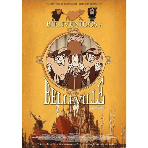 Плакат, постер на холсте Трио из Бельвилля (Les triplettes de Belleville), Сильвен Шомэ. Размер 30 х 42 см
