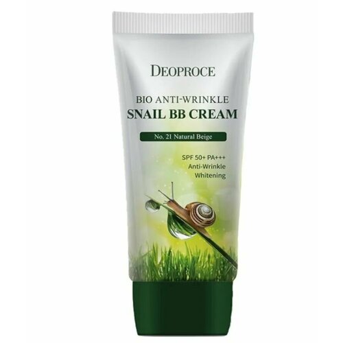 Deoproce Bio Anti-Wrinkle Snail Bb Cream Крем ББ, с муцином улитки, тон 21, 60 гр, 2 штуки.