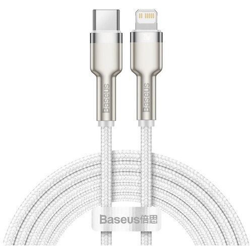 Кабель для айфон USB-C BASEUS Cafule Series Metal Type-C - Lightning, 4A, 20W, 2 м, белый