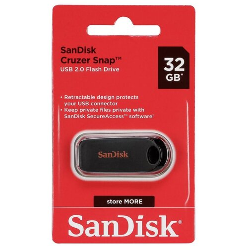 Flash-накопитель/USB флешка SanDisk Cruzer Snap Flash Drive USB 2.0 32Gb SDCZ62-032G-G35