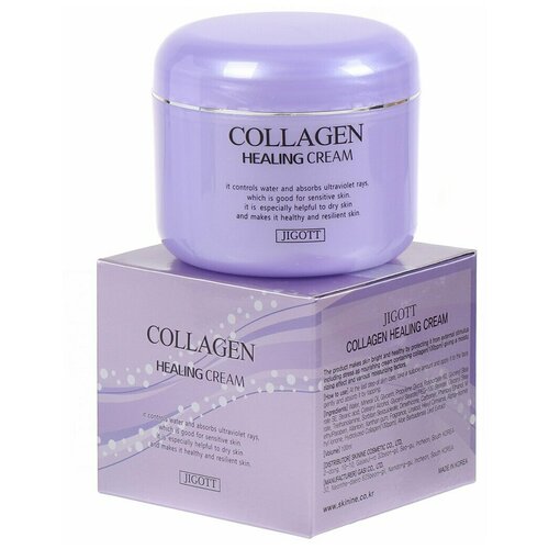 JIGOTT Питательный ночной крем с коллагеном Collagen Healing Cream 100 мл/крем для лица/корейская косметика/уход/питательный крем