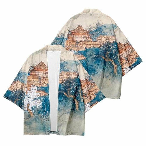 Хаори Японская живопись свободная рубашка жакет накидка халат искусство