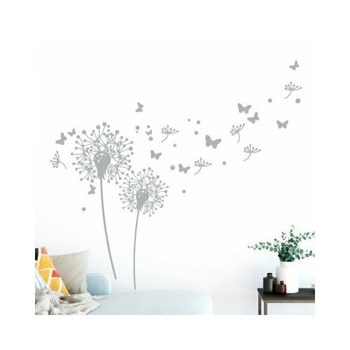 Наклейки на стену «Одуванчик и бабочки»