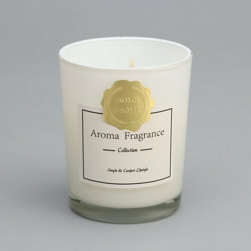 Свеча ароматическая "Aroma Candle", белый чай, белая, 5,5х6,5 см