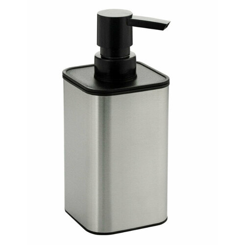 Дозатор для жидкого мыла санакс 22074 настольный матовая нержавеющая сталь + чёрный пластик