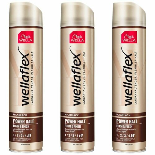 Wella Лак для волос Wellaflex Power Halt, Form&Finish Удержание объема, 250 мл, 3 шт