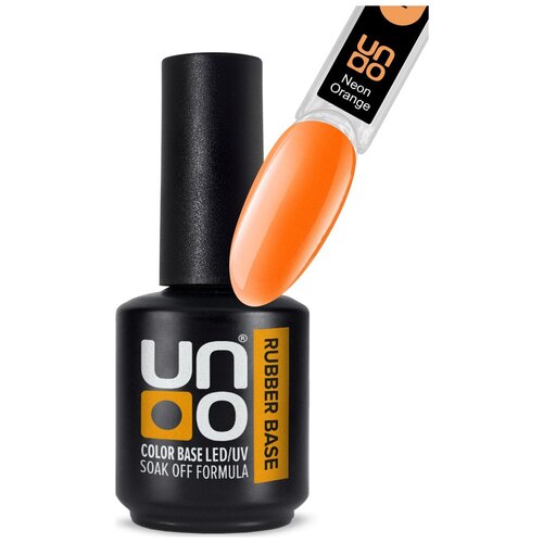 UNO Базовое покрытие Neon Color Rubber Base, neon orange, 12 мл, 12 г