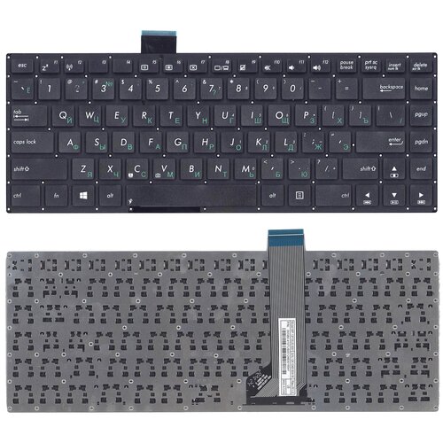 Клавиатура для ноутбука Asus 0KNB0-4107RU00 черная без рамки, плоский Enter