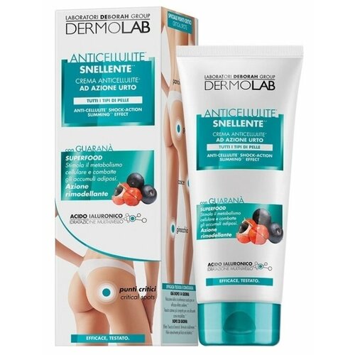 Антицеллюлитный разогревающий крем для тела Deborah Dermolab, Anti-Cellulite Shock-Action Slimming Effect Cream All Skin Types, 200 мл