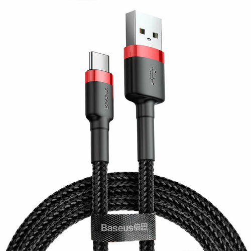 Кабель USB BASEUS Cafule USB - Type-C, 3A, 15W, 50 см, черный+красный