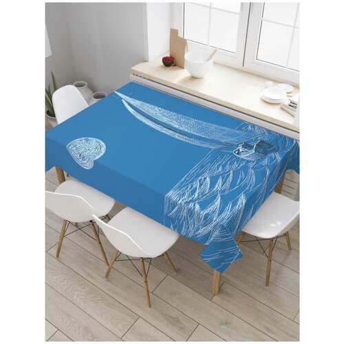 Скатерть прямоугольная JoyArty на кухонный стол "Через лунные волны" из оксфорда, 180x145 см