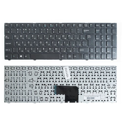Клавиатура для ноутбука DNS 0KN0-CN4RU12. Черная, с черной рамкой