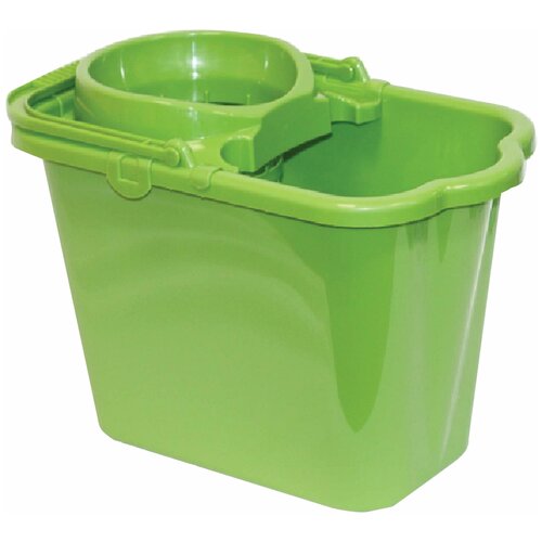 Ведро 9,5 л для уборки комплект с отжимом (сетчатый) пластик, зеленое (моп 602584585) IDEA, М2421