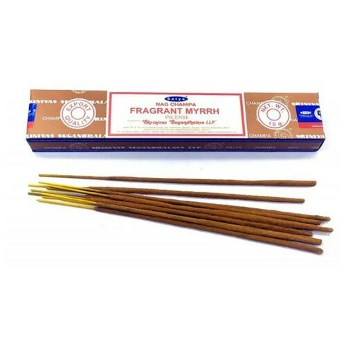 Благовоние Satya Nag Champa Fragrant Myrrh (Аромат мирры) 15г, 12 палочек