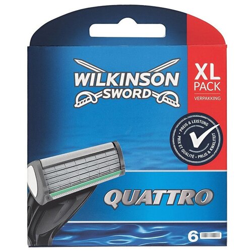 Сменные кассеты Wilkinson Sword Quattro, 6 шт.