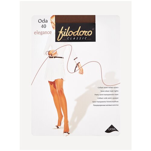 Колготки Filodoro Classic Oda Elegance, 40 den, размер 2, коричневый, бежевый