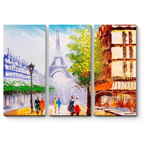 Модульная картина Прекрасный Париж маслом 90x65