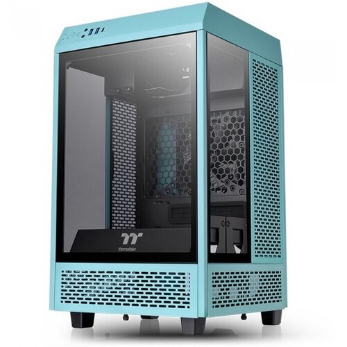 Корпус Thermaltake The Tower 100 Turquoise черный без БП miniITX 1x120mm 3x140mm 2xUSB3.0 audio bott PSU