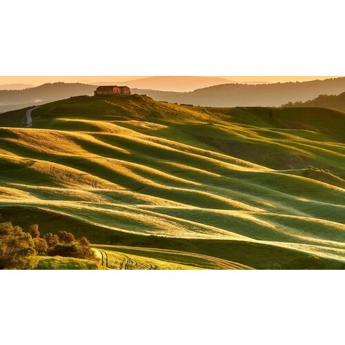 Картина на холсте 60x110 Альянс Лес "Холмы в солнечном свете" на подрамнике / интерьер/ декор