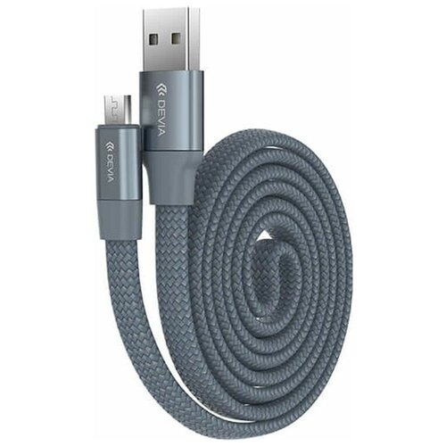 Кабель USB-microUSB Devia Ring Y1, серый, 80 см