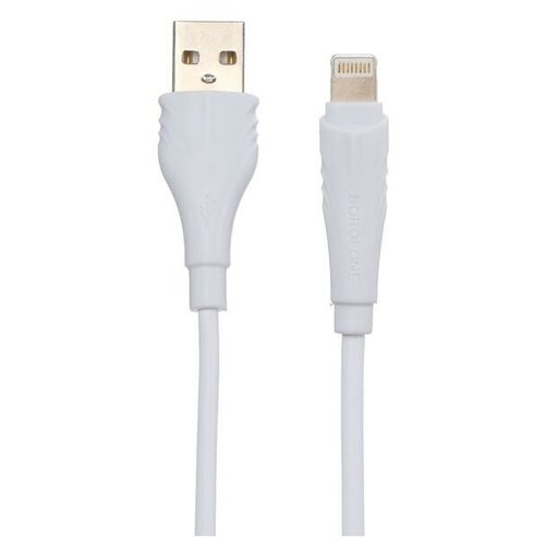 Кабель Borofone BX18, Lightning - USB, 2 А, 2 м, PVC оплётка, белый