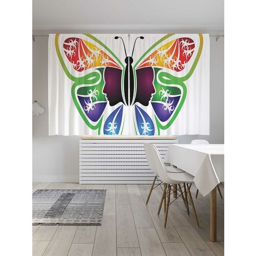 Шторы JoyArty с фотопечатью "Абстрактная бабочка" из сатена, 290х180 см