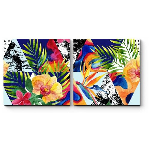 Модульная картина Цветущие тропики 200x100