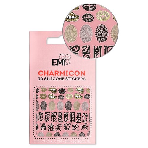 Объемный декор E.Mi Charmicon 3D отпечатки №146 черный/золотистый/серебристый