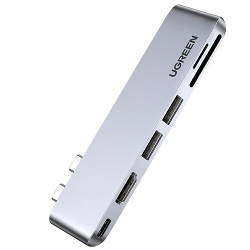 USB-концентратор  UGreen 80856, разъемов: 5, 17.4 см, серебристый