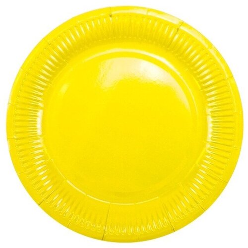 Тарелки бумажные МФ Поиск ламинированная, желтая, 18 см, 6 шт (6056490)