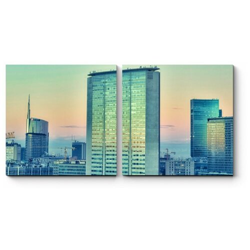Модульная картина Зеркальные небоскребы Милана190x95