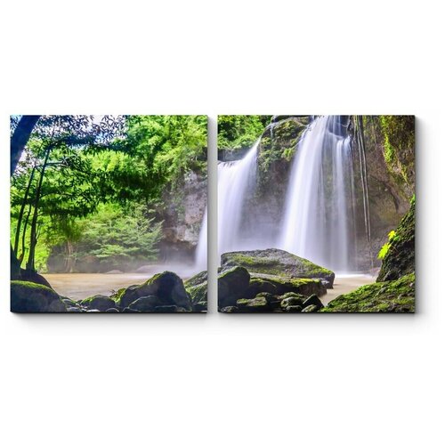 Модульная картина Райский водопад70x35