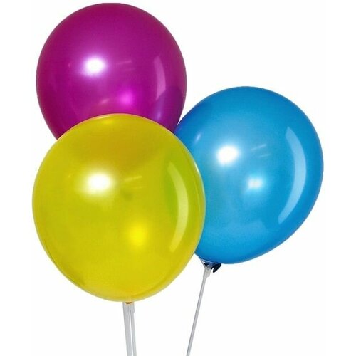 Воздушные шарики 12", металл, набор 12 шт, цвета