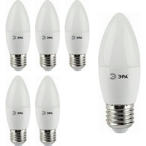 Светодиодная лампа ЭРА B35 7W эквивалент 55W 4000K 560Лм E27 свеча (комплект из 5 шт.)