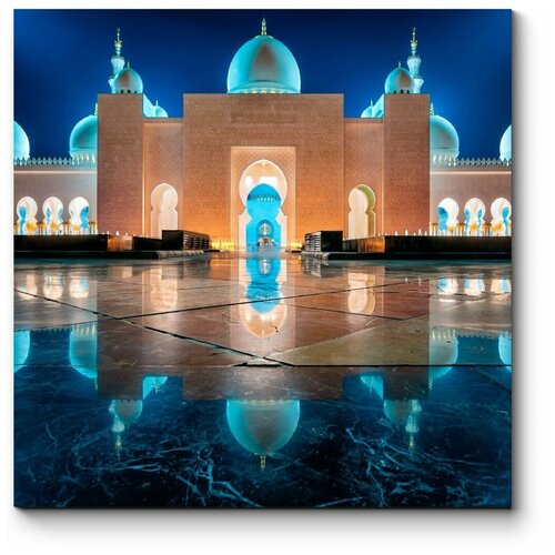 Модульная картина Сияющая в ночи Мечеть 60x60