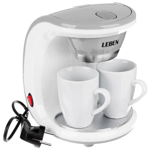 Кофеварка  капельная Leben 286-025, белый/серый