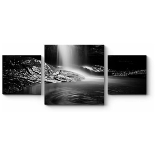 Модульная картина Черно-белый водопад170x73