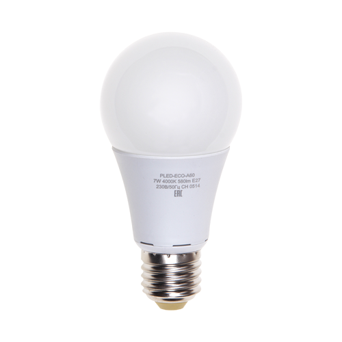 Jazzway Лампа светодиодная (LED) «груша» d60мм E27 240° 7Вт 220-230В матовая тепло-белая желтая 3000К